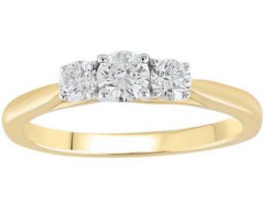 9ct Yellow Gold 3 Stone Diamond Ring - Knights The Jewellers Online ...