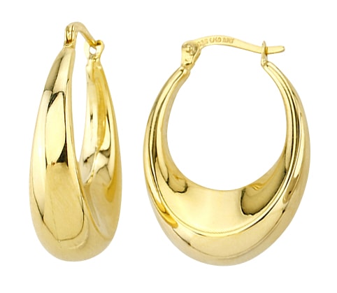 Gold Silver Filled Oval Hoops - Knights The Jewellers Online Jewellery ...