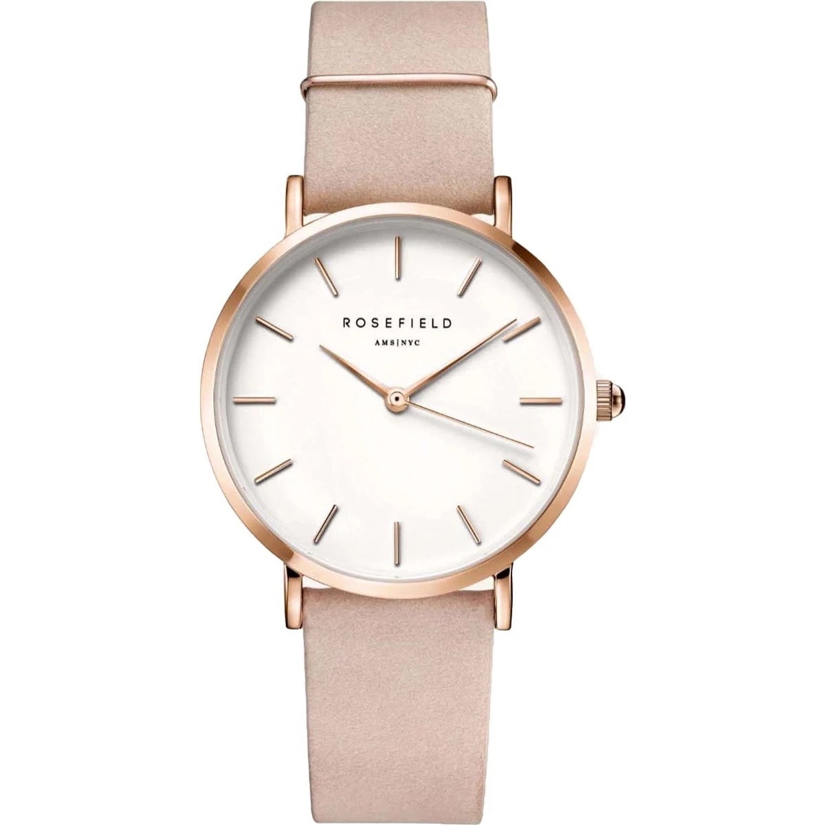 Rose Gold Pink Strap White Dial Watch Rosefield - Knights The Jewellers ...