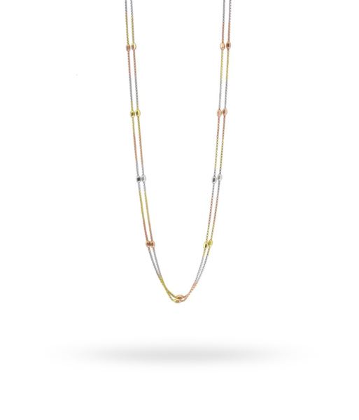 Tri Tone Silver Double Chain - Knights The Jewellers Online Jewellery Store