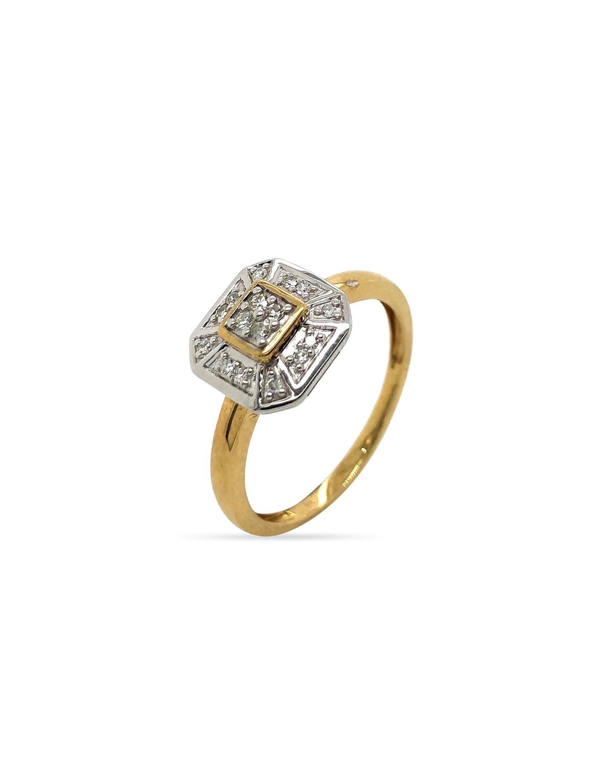 Gold Antiqute square shape diamond ring - Knights The Jewellers Online ...