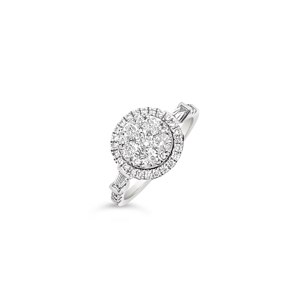 White Gold Diamond cluster ring 18ct 1ct TDW - Knights The Jewellers ...