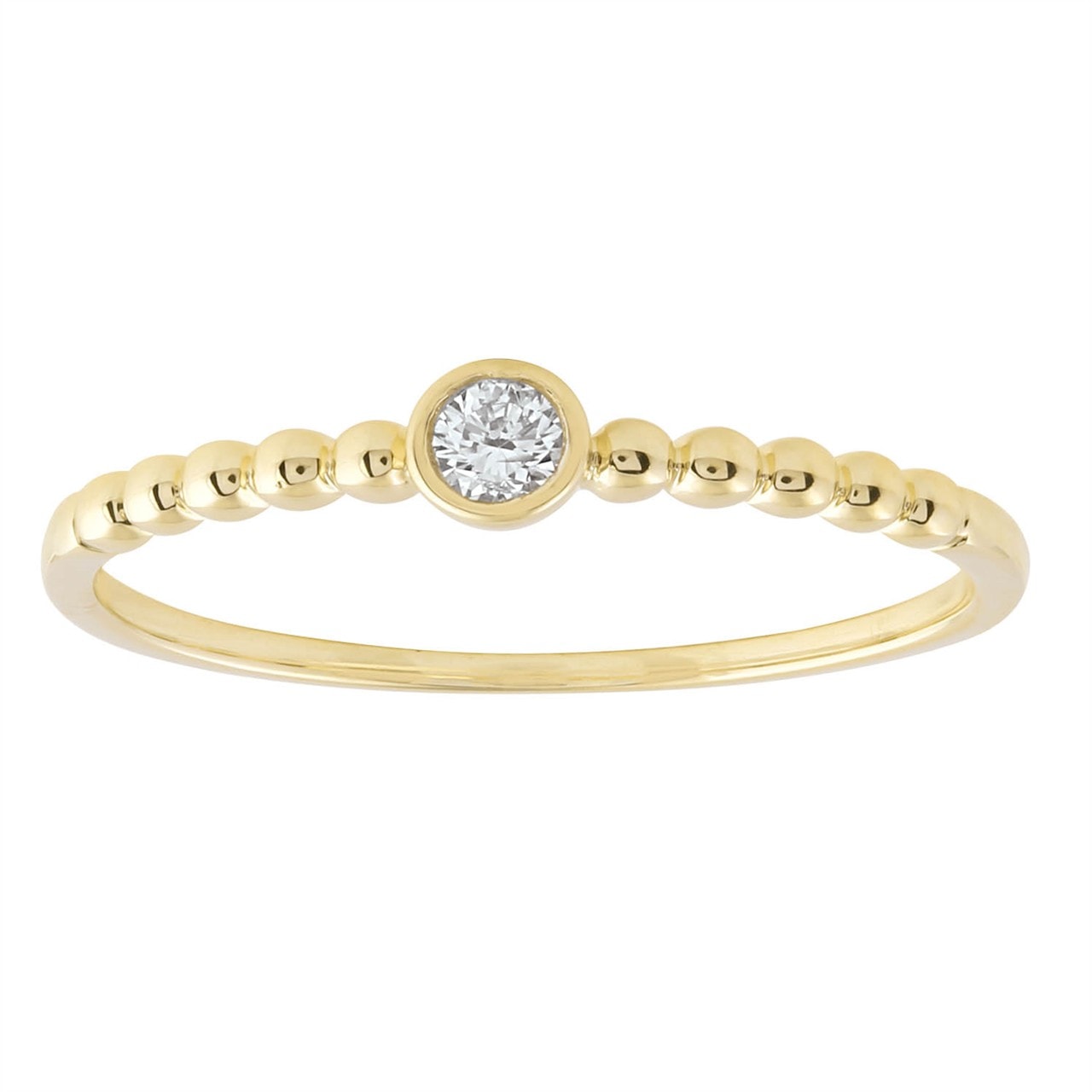 9ct yellow gold diamond Stacker Ring Solitaire - Knights The Jewellers ...