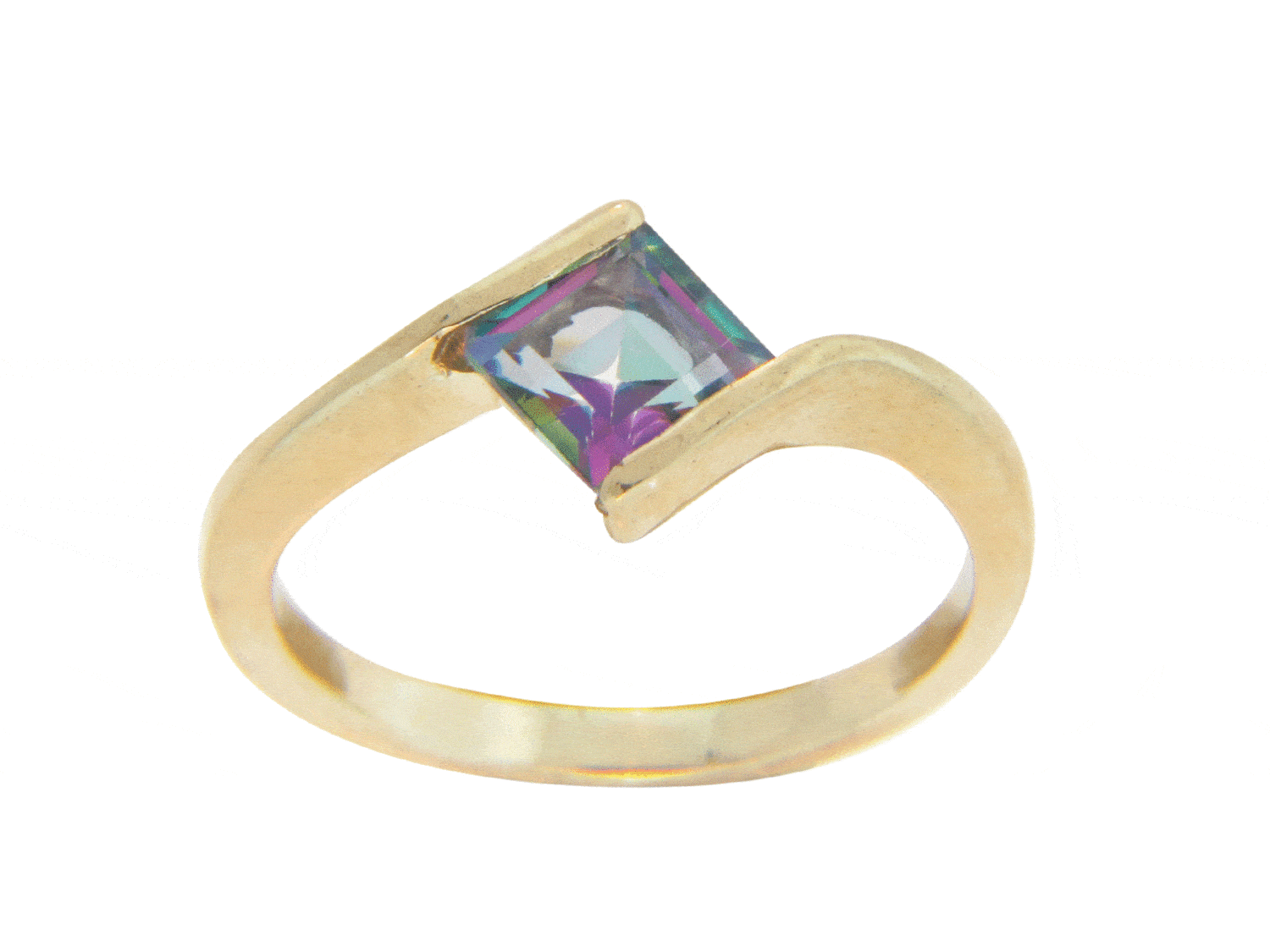 9ct Mystic Topaz Ring Square Rub Over - Knights The Jewellers Online ...