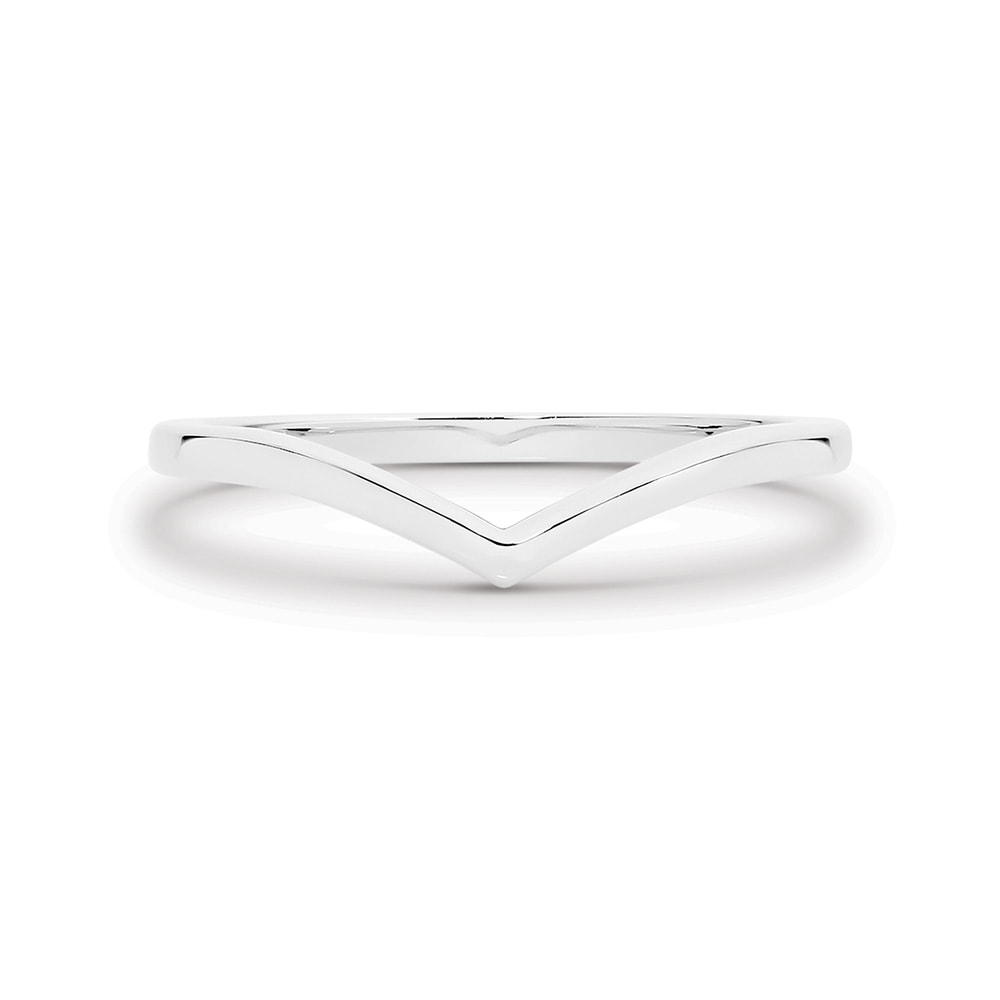 White Gold V Ring - Knights The Jewellers Online Jewellery Store