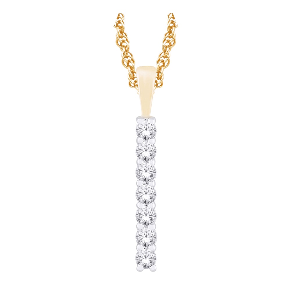 10ct WG 7 Diamond Drop Pendant - Knights The Jewellers Online Jewellery ...