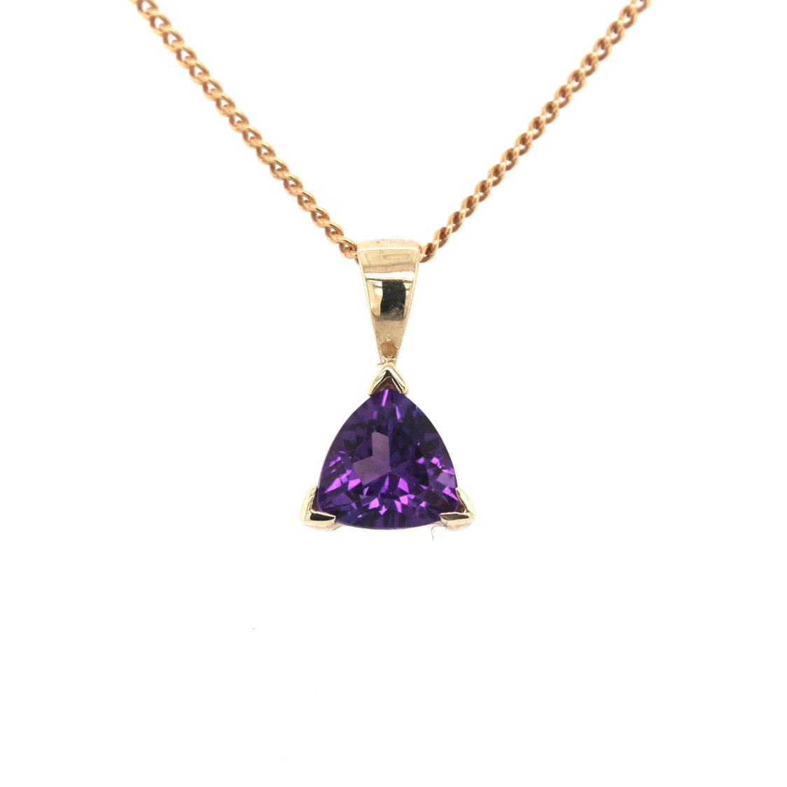 9ct Gold Triangle Amethyst Pendant - Knights The Jewellers Online ...