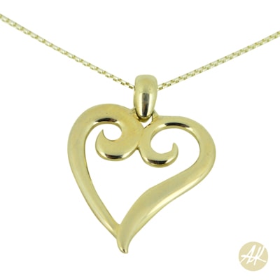 Gold Koru Heart Pendant - Knights The Jewellers Online Jewellery Store