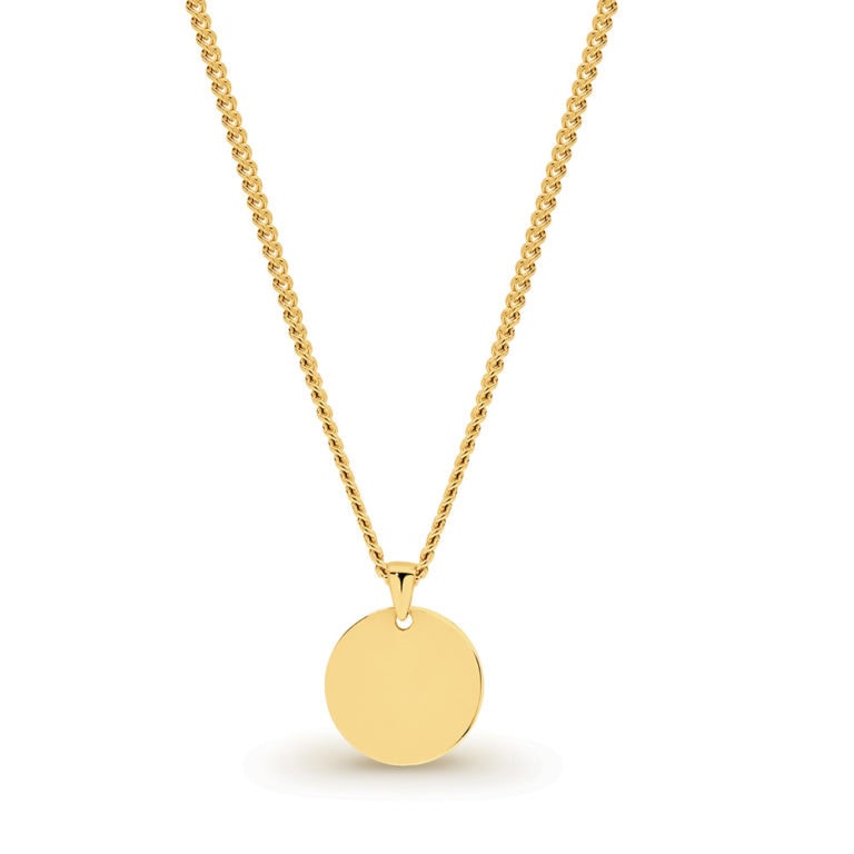 9ct Gold Disc Pendant With Gold Plated Chain - Knights The Jewellers ...