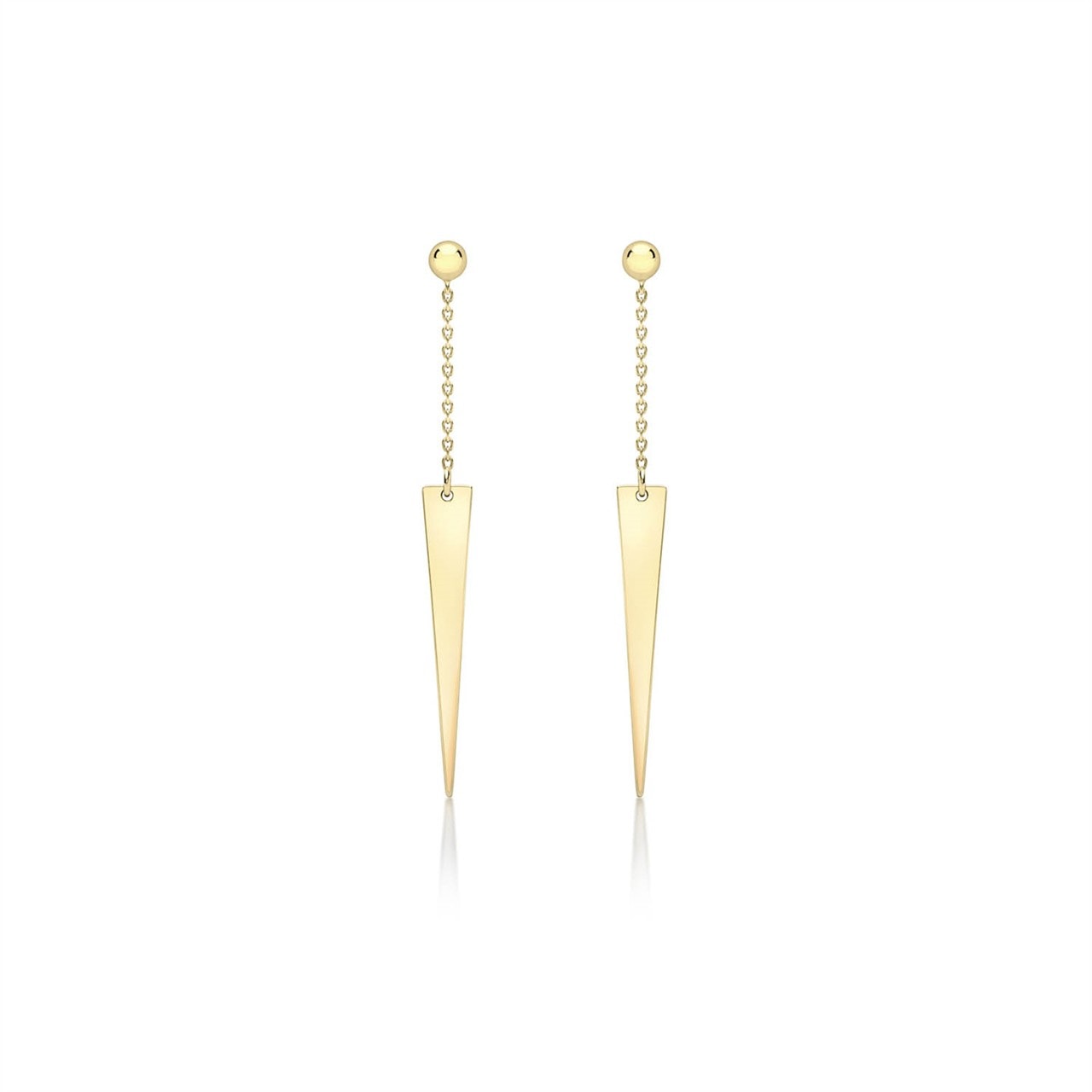 Gold Spear Drop Chain Earrings 9ct Yellow Gold - Knights The Jewellers ...