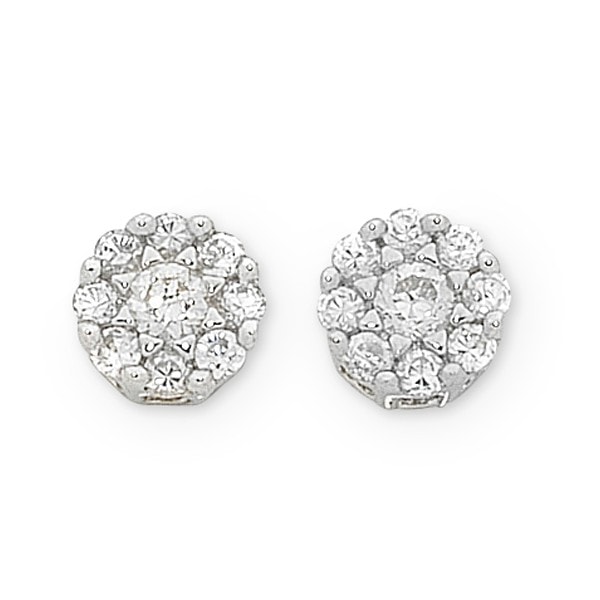 White Gold Diamond Cluster Studs - Knights The Jewellers Online ...