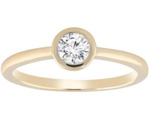 9ct Yellow Gold Round Rub-Over Diamond Ring - Knights The Jewellers ...