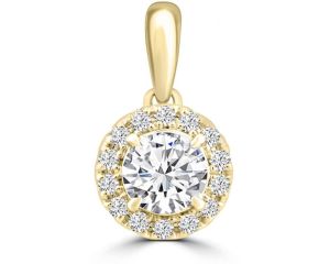 18ct Yellow Gold Lab Grown Diamond Halo Pendant - Knights The Jewellers ...