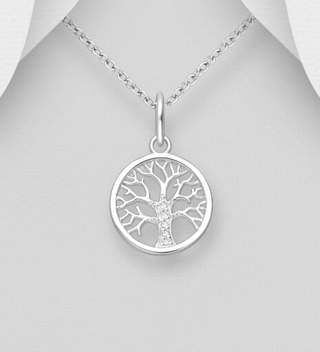 Silver CZ Tree of Life Pendant - Knights The Jewellers Online Jewellery ...
