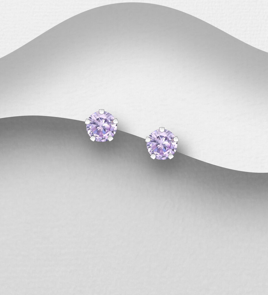 Sterling Silver 5mm Light Purple Studs - Knights The Jewellers Online ...